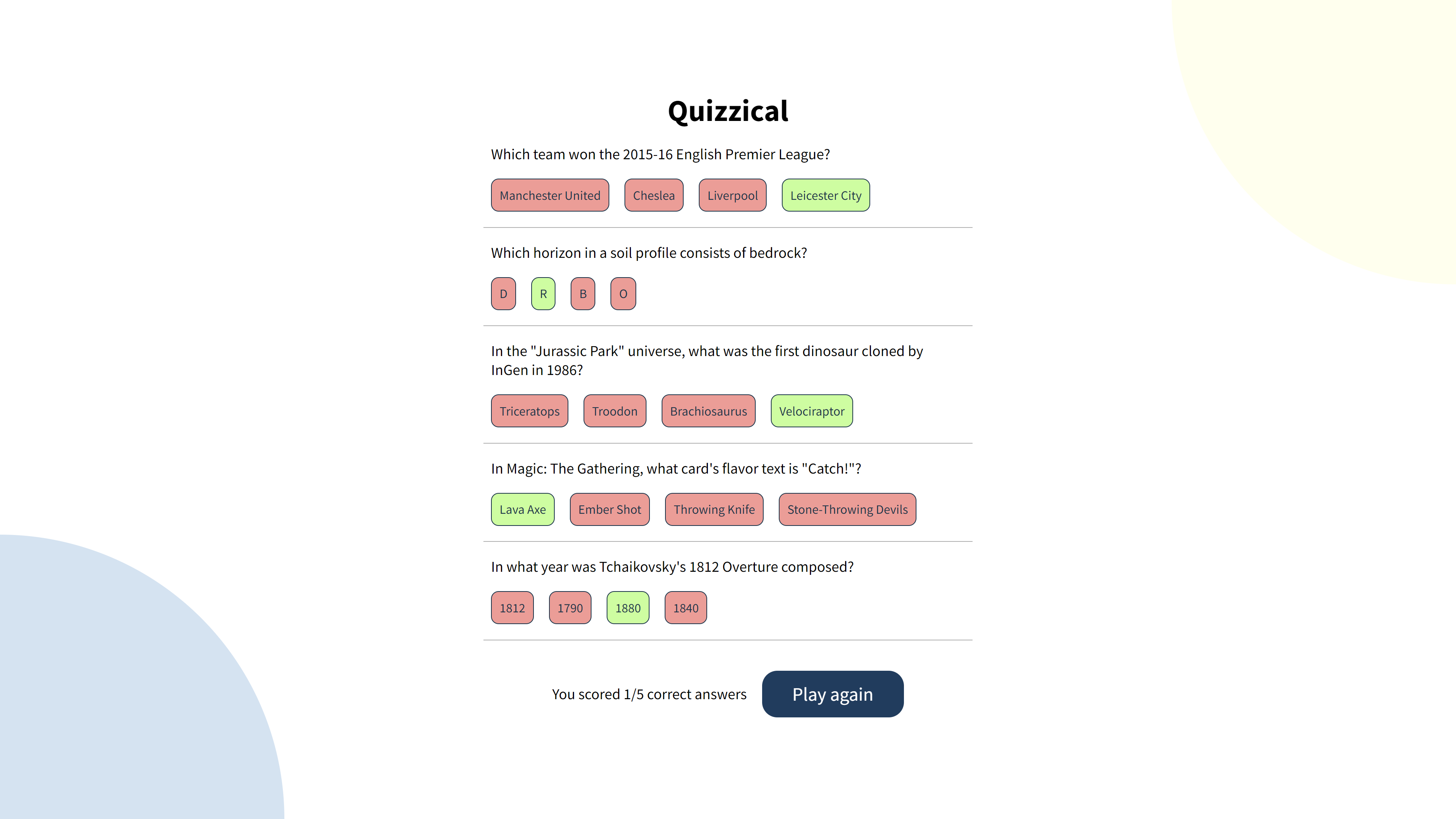GitHub - pandoranheik/quizzical: A react quiz app that consumes an API
