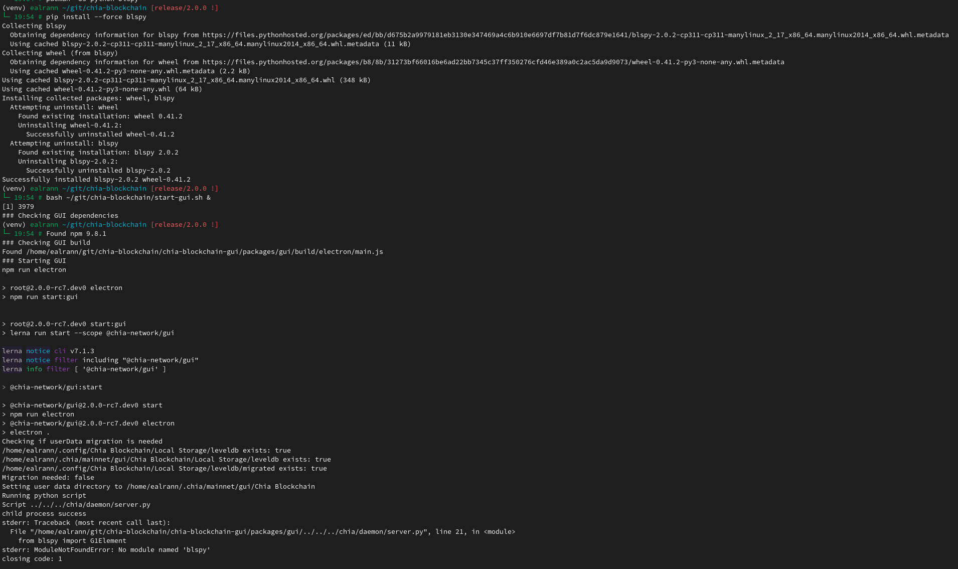 [Bug] [v2.0.0-RC4] Cannot run the GUI wallet due to "ModuleNotFoundError" · Issue #15934 · Chia ...