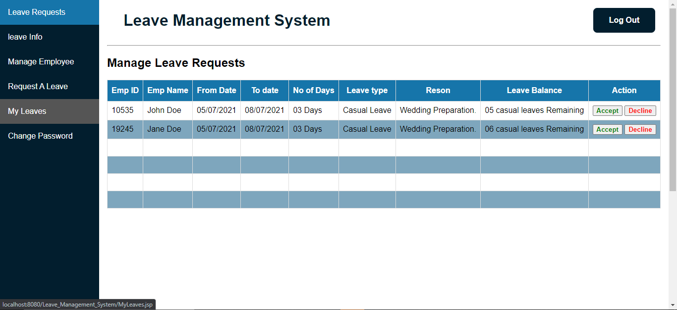 GitHub - Raushan2001/Employee-Leave-Management-System: Leave Management ...