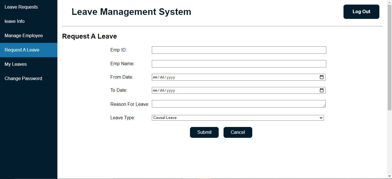 GitHub - Raushan2001/Employee-Leave-Management-System: Leave Management ...