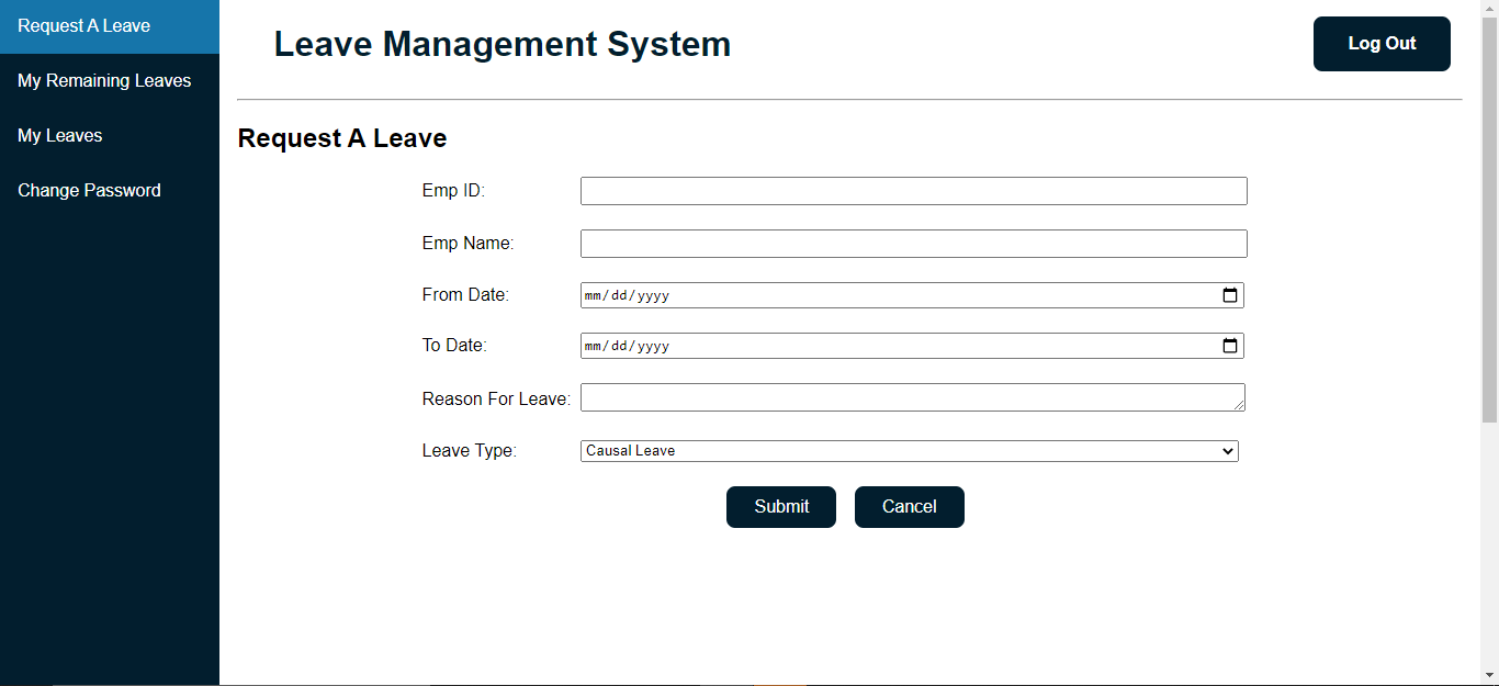 GitHub - Raushan2001/Employee-Leave-Management-System: Leave Management ...