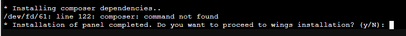 /dev/fd/61: line 122: composer: command not found · Issue #385 · pterodactyl-installer ...