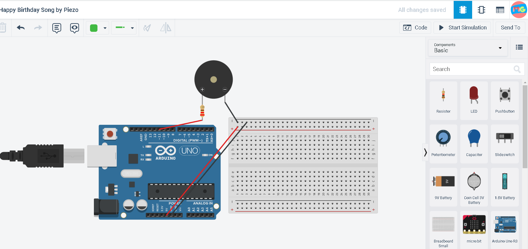 GitHub - manipta/BirthdayTune: Implementing Birthday Song With Arduino and Piezo buzzer