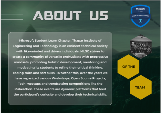About Us · Issue #14 · MicrosoftStudentChapter/Makeathon-4.0 · GitHub