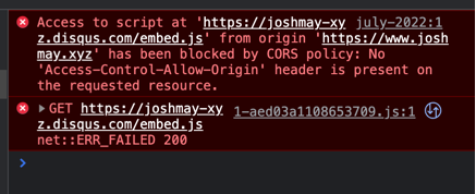 Disqus CORS Issue - Comments not loading · Issue #543 · timlrx/tailwind-nextjs-starter-blog · GitHub