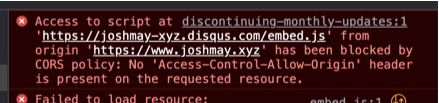 Disqus CORS Issue - Comments not loading · Issue #543 · timlrx/tailwind-nextjs-starter-blog · GitHub