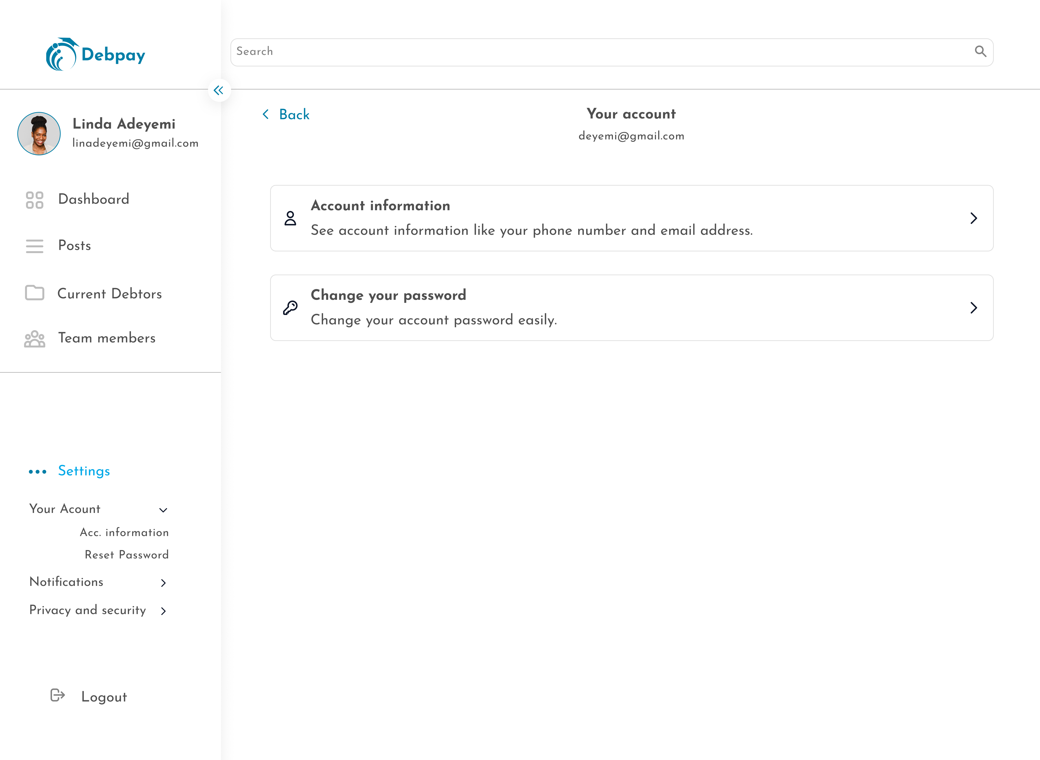 Settings flow · Issue #135 · zuri-training/PROJ-31-debpay · GitHub