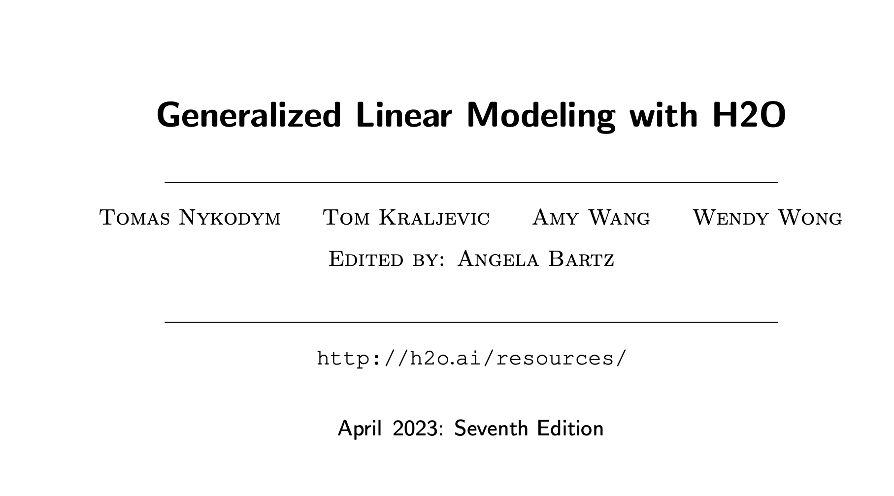 Doc change: Add Tomas Fryda as an author for GLM Booklet. · Issue #15466 · h2oai/h2o-3 · GitHub