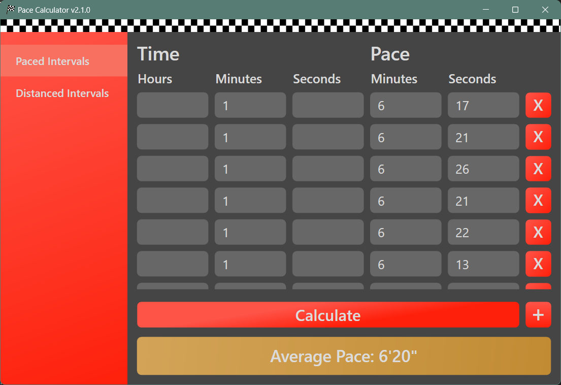 GitHub - ConnellHagen/pace-calculator: A desktop running pace calculator for calculating average ...