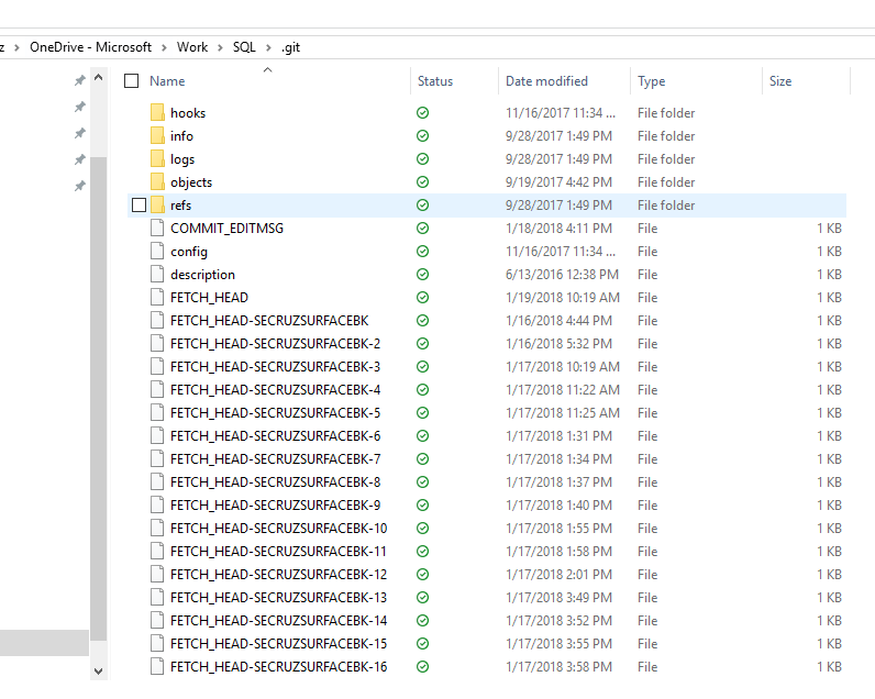 FETCH_HEAD duplicates with built-in SqlOpsStudio git client when repo ...