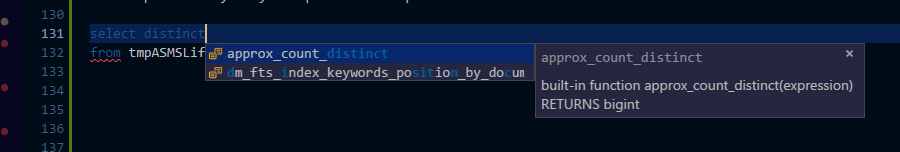 Intellisense missing TSQL "DISTINCT" in Autocomplete · Issue #1289 ...