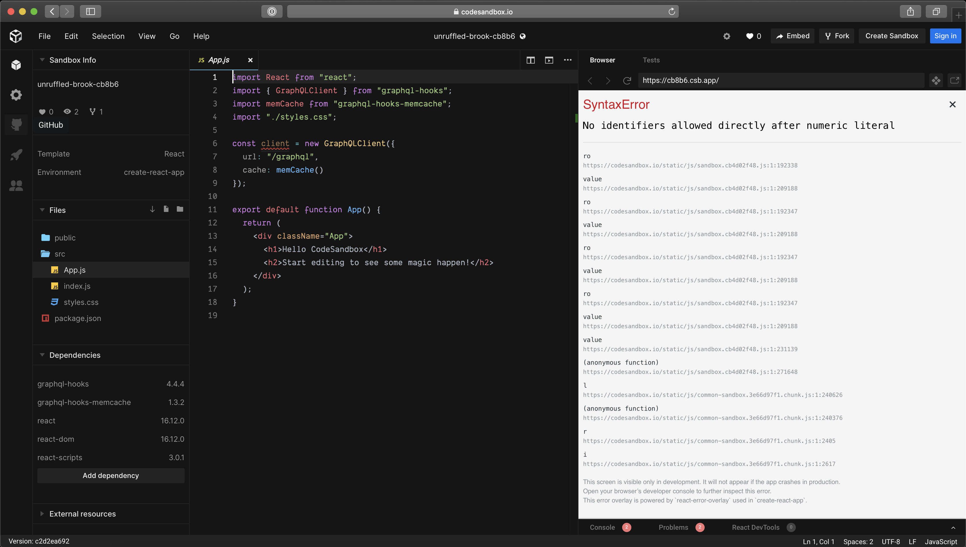 graphql-hooks-memcache@1.3.2 causes a runtime SyntaxError in Safari · Issue #496 · nearform ...