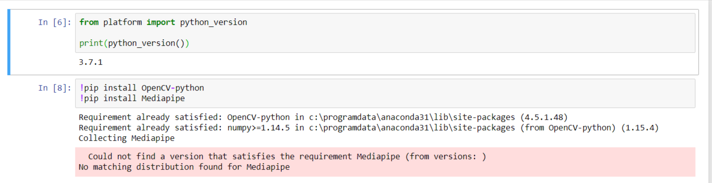 Unable To Install Mediapipe On Jupyter Notebook python Version 3 7 1 