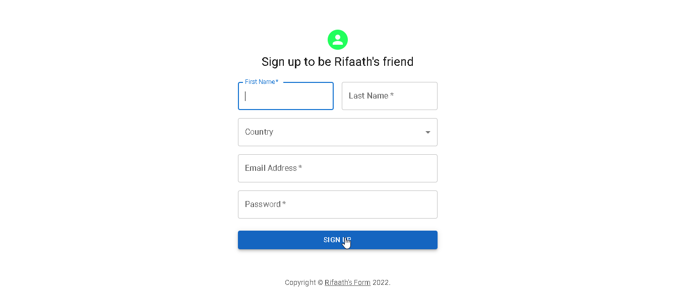 GitHub - rifaath101/Form: A simple React form with validation using ...