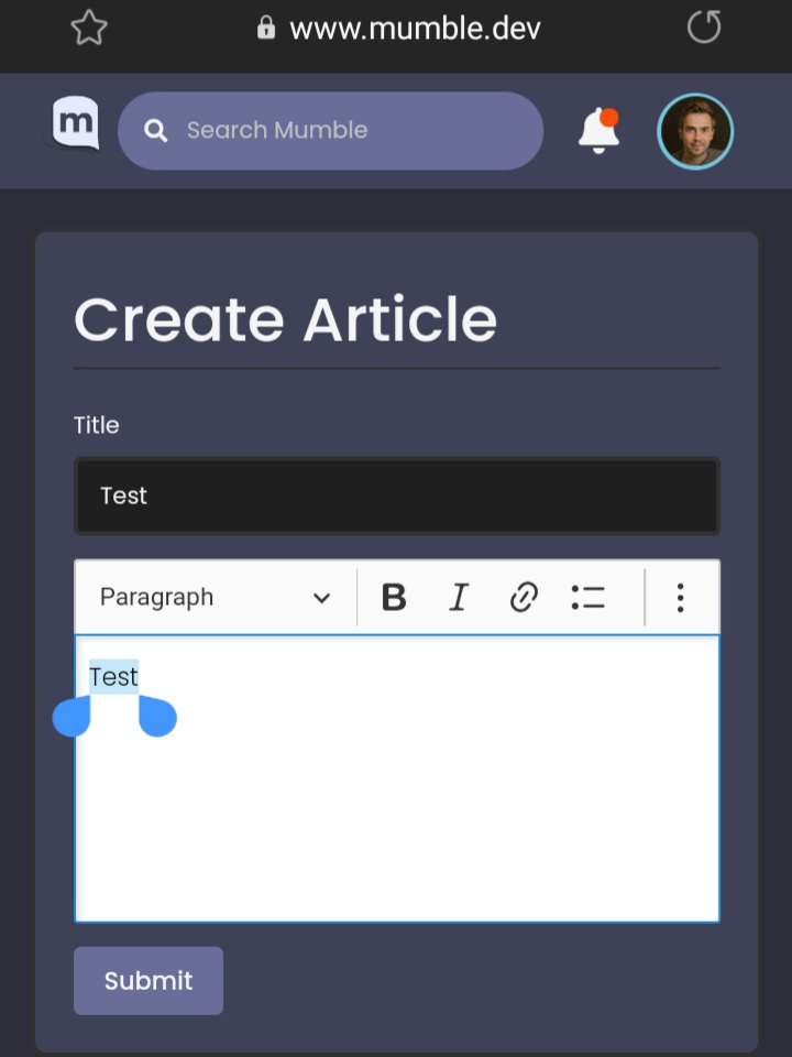 Text doesn't appear in Dark Mode (create-article) · Issue #230 · divanov11/Mumble · GitHub