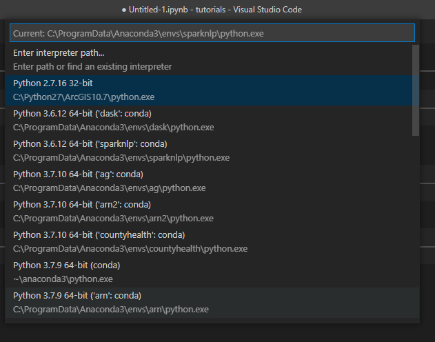 Python Interpreter Not Recognizing In VS Code Jupyter Notebook Via Conda Environment Vscode 
