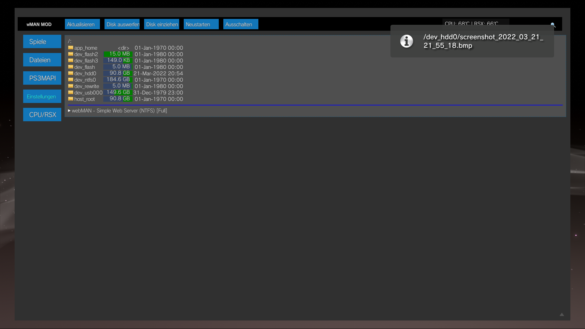 NTFS HDisk wrong free size is shown · Issue #635 · aldostools/webMAN-MOD · GitHub