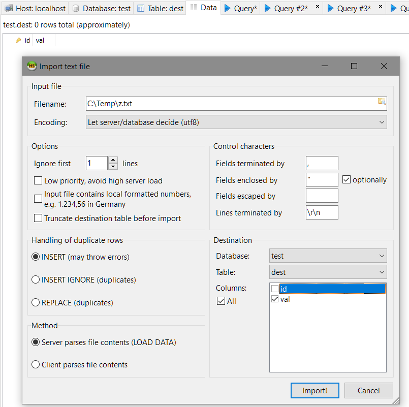 "Import CSV file" dialog UI glitch · Issue #328 · HeidiSQL/HeidiSQL · GitHub