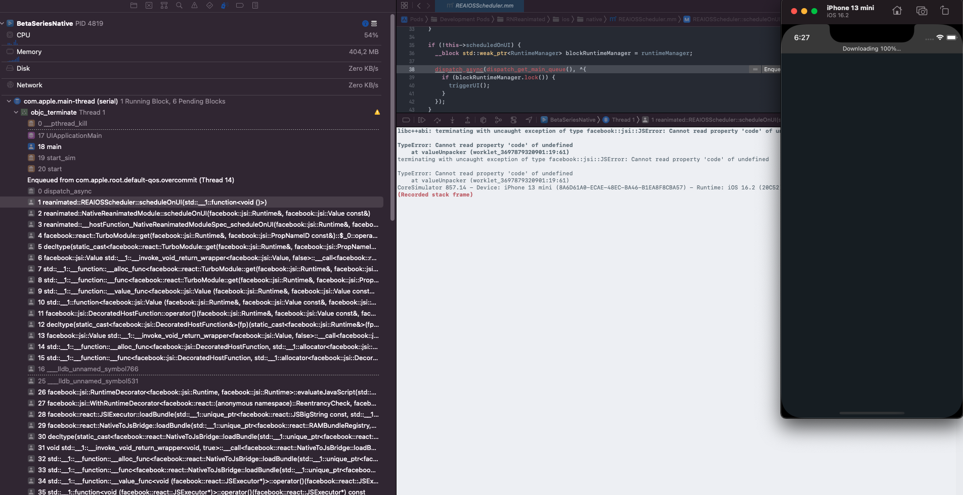 [V3] Crash at launch on iOS with v3.0.2 (facebook::jsi::JSError: Cannot read property 'code' of ...