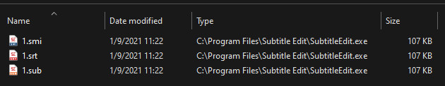 The new "Associate common subtitle files with Subtitle Edit" option ...