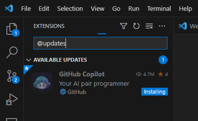 In the 'Extensions' view, also display "Downloading" before "Installing" during extension ...