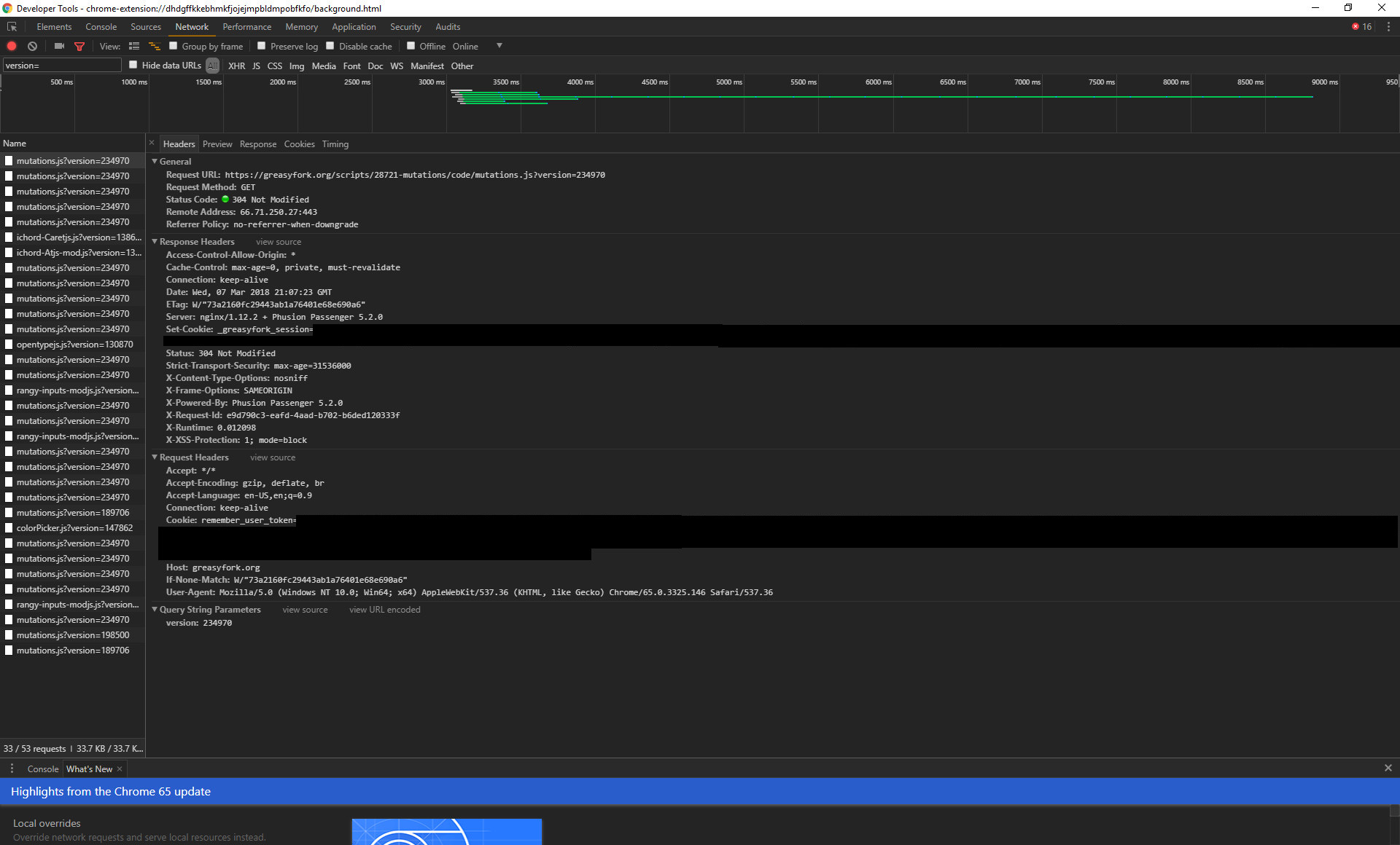 [Chrome] All the Externals by greasyfork.org of my installed scripts ...