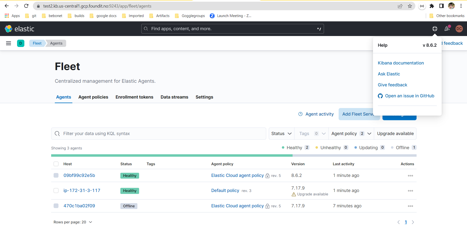 [Fleet]: Data streams are not shown on Kibana upgrade from 7.17.8 > 8.6.0 · Issue #147605 ...