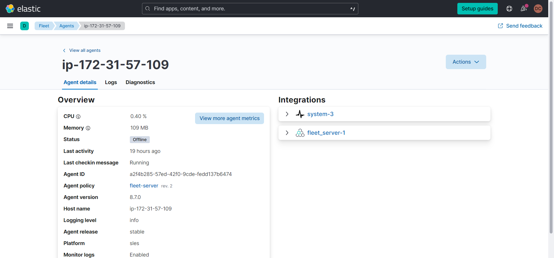 [SLES15]: Fleet-server Agent gets into offline state on machine reboot ...