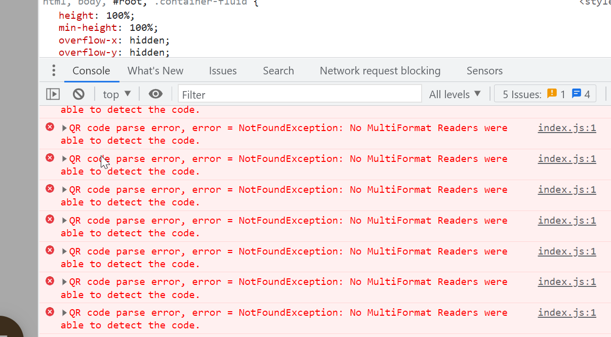 Error Printed In Loop · Issue 610 · Mebjashtml5 Qrcode · Github