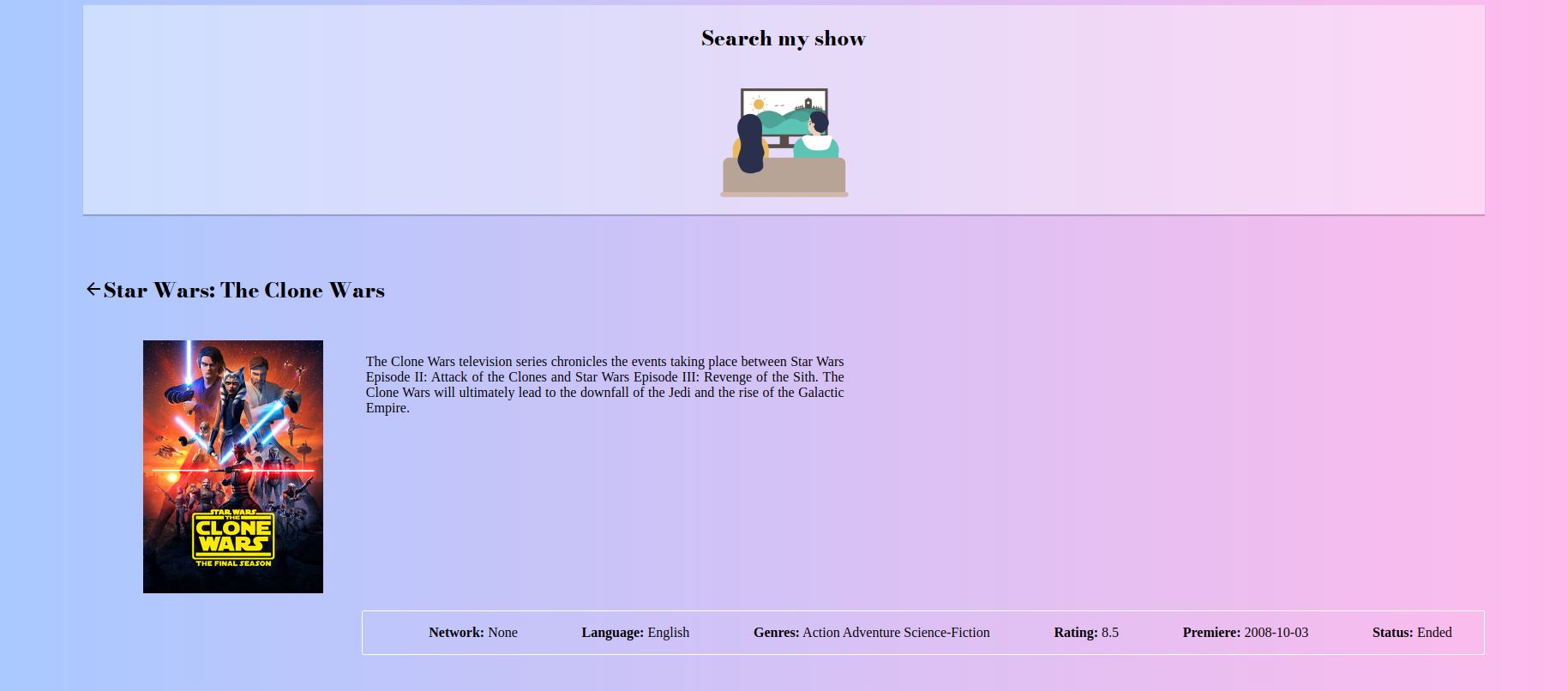 GitHub - bleine201/TVMazeSearchBarAPI