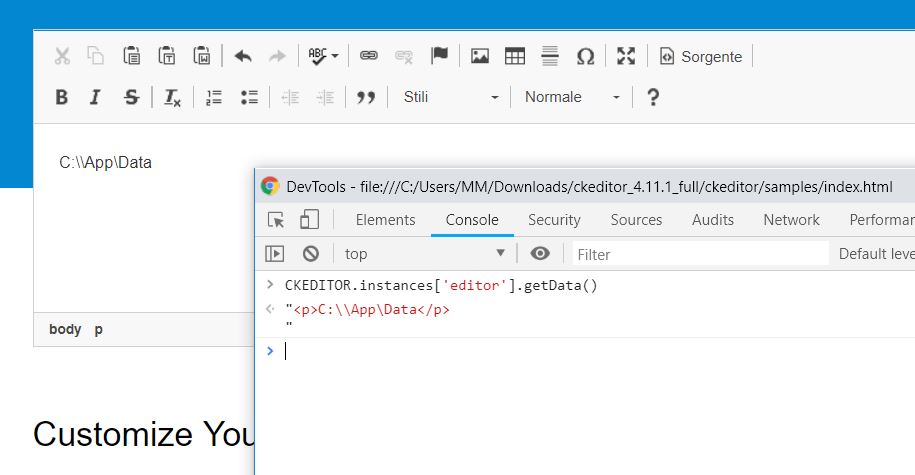 Firefox and Chrome return a different output when using backslashes · Issue #2647 · ckeditor ...