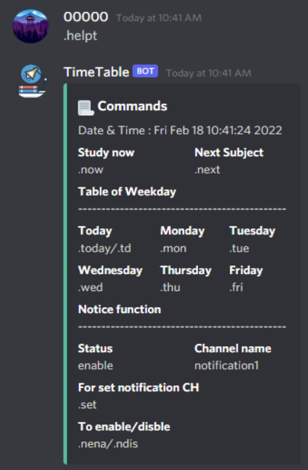 GitHub - 0xSirawit/TimeTable: TimeTable Discord Bot
