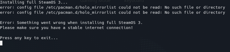 [Report] Error when Starting full Install of SteamOS 3 · Issue #497 · holoiso-eol/holoiso · GitHub