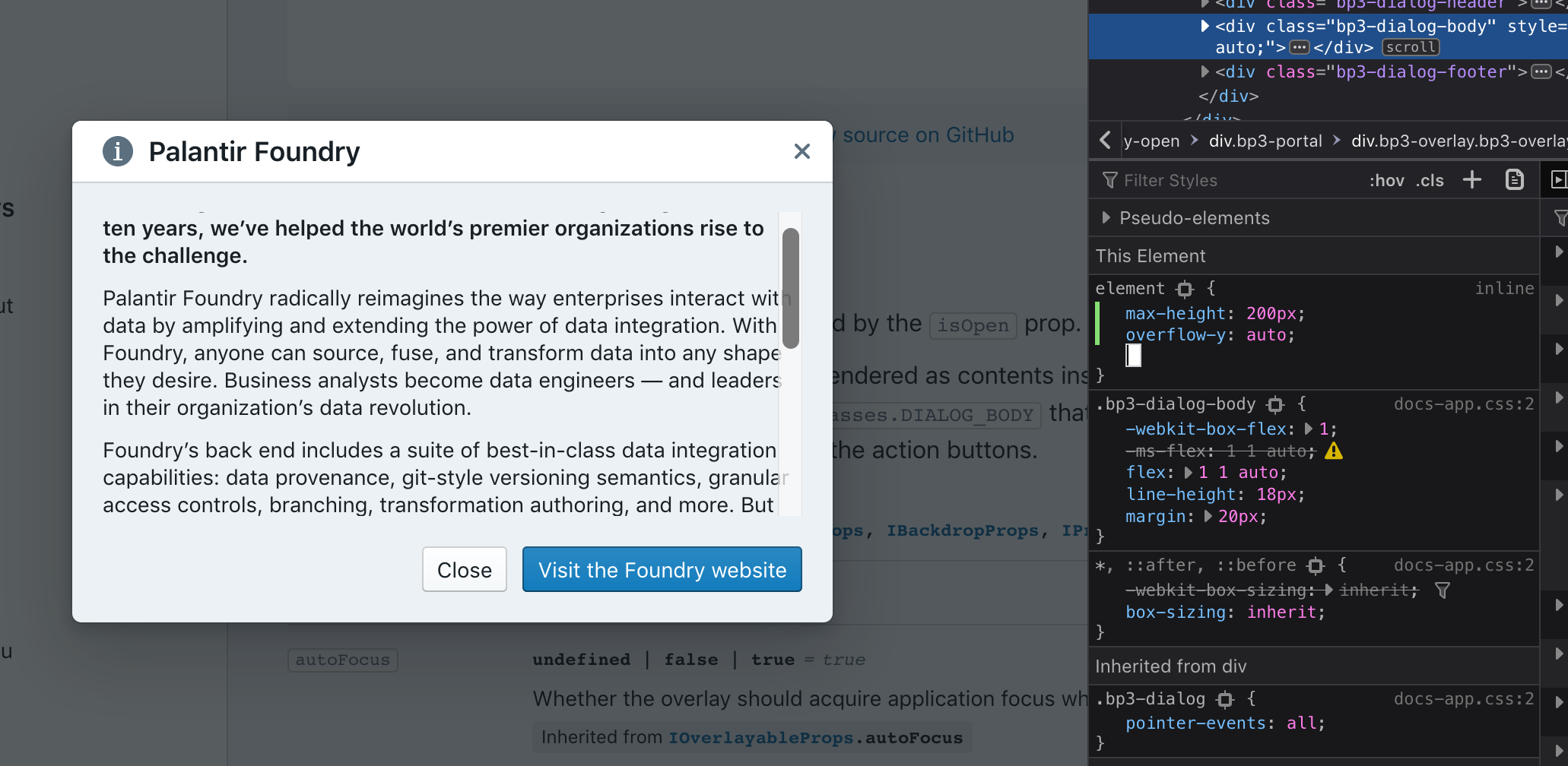 Dialog with lots of content - scroll WITHIN the dialog? · Issue #4361 · palantir/blueprint · GitHub