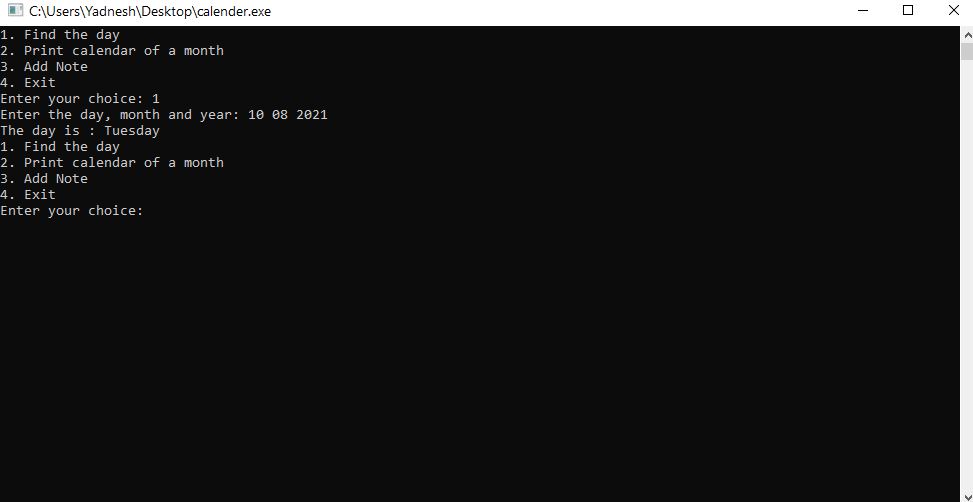 GitHub - YadneshVKalal/Calender-using-C-language