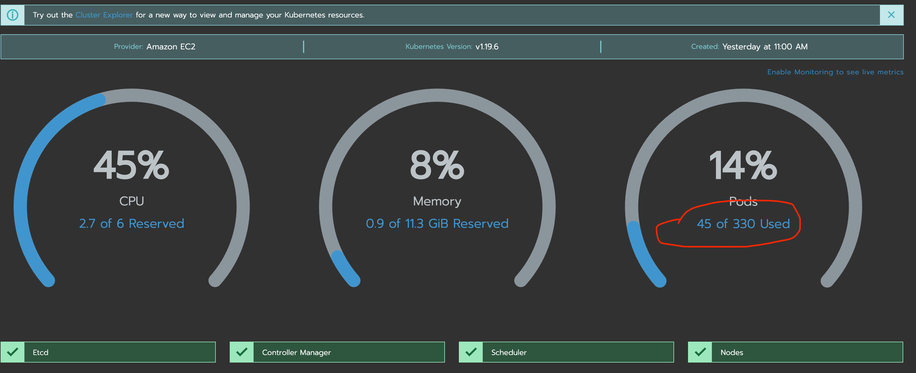 Cluster Explorer shows specs of one node instead of all nodes · Issue ...