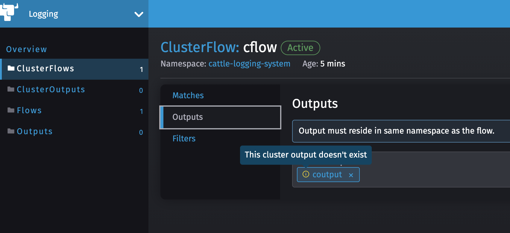 From Ui Users Can Delete Output Or Clusteroutput Which Are In Use In
