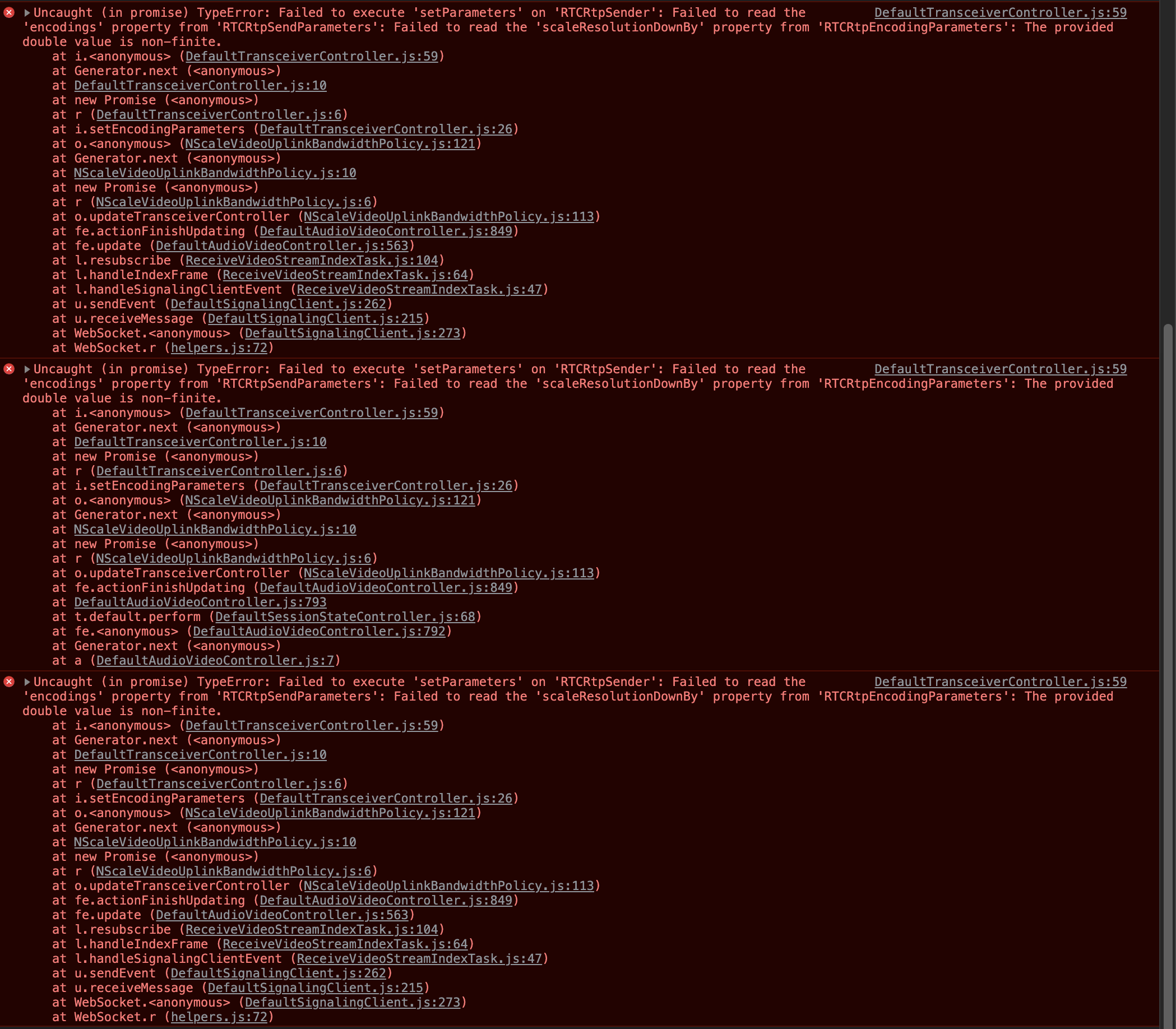 RTCRtpSender errors · Issue #1723 · aws/amazon-chime-sdk-js · GitHub