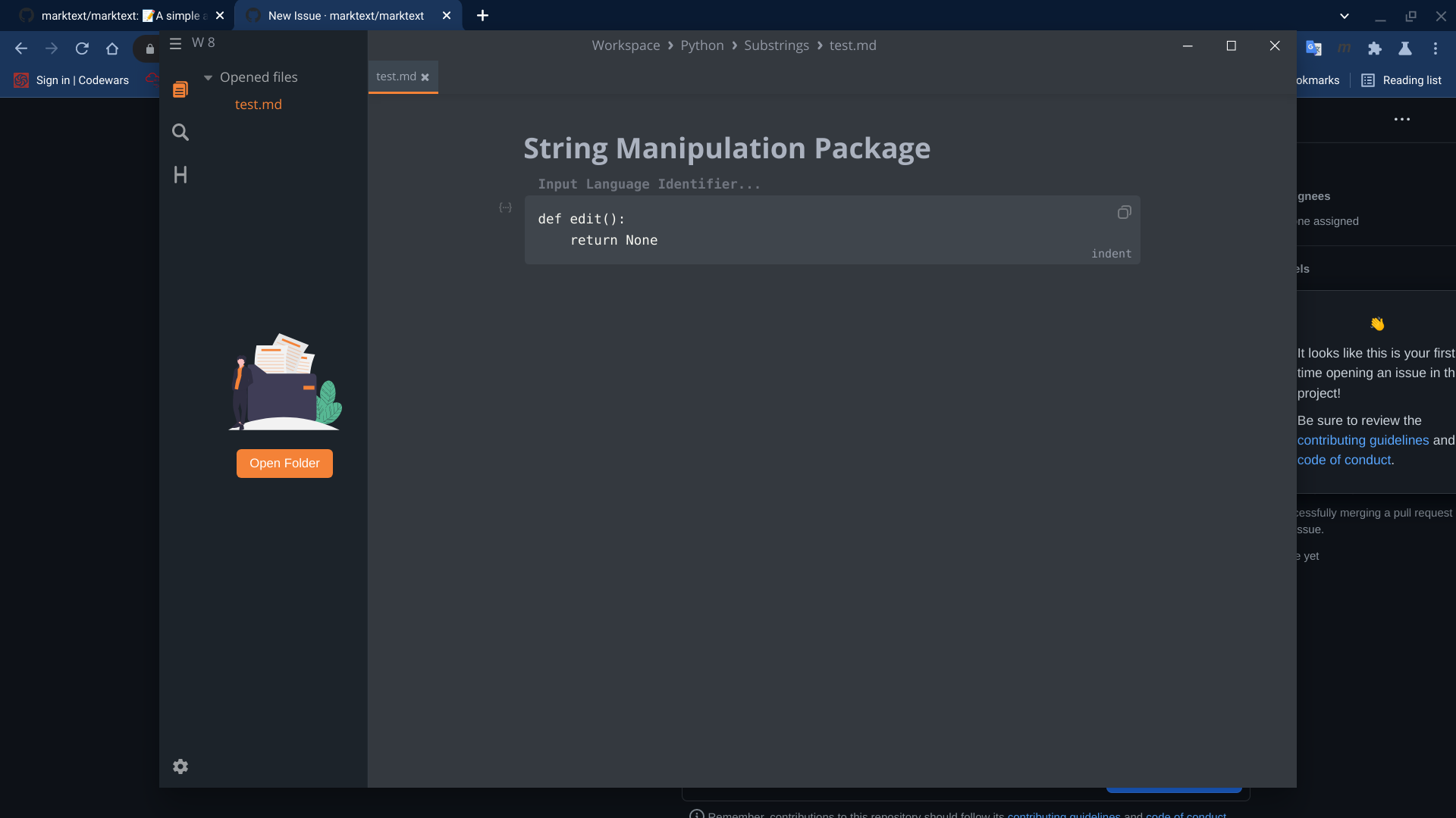 Code Block · Issue 2741 · Marktext Marktext · Github