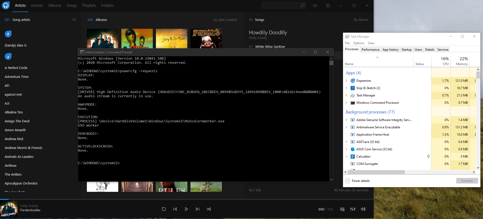 Dopamine does not let Windows 10 go to sleep · Issue #1227 · digimezzo/dopamine-windows · GitHub