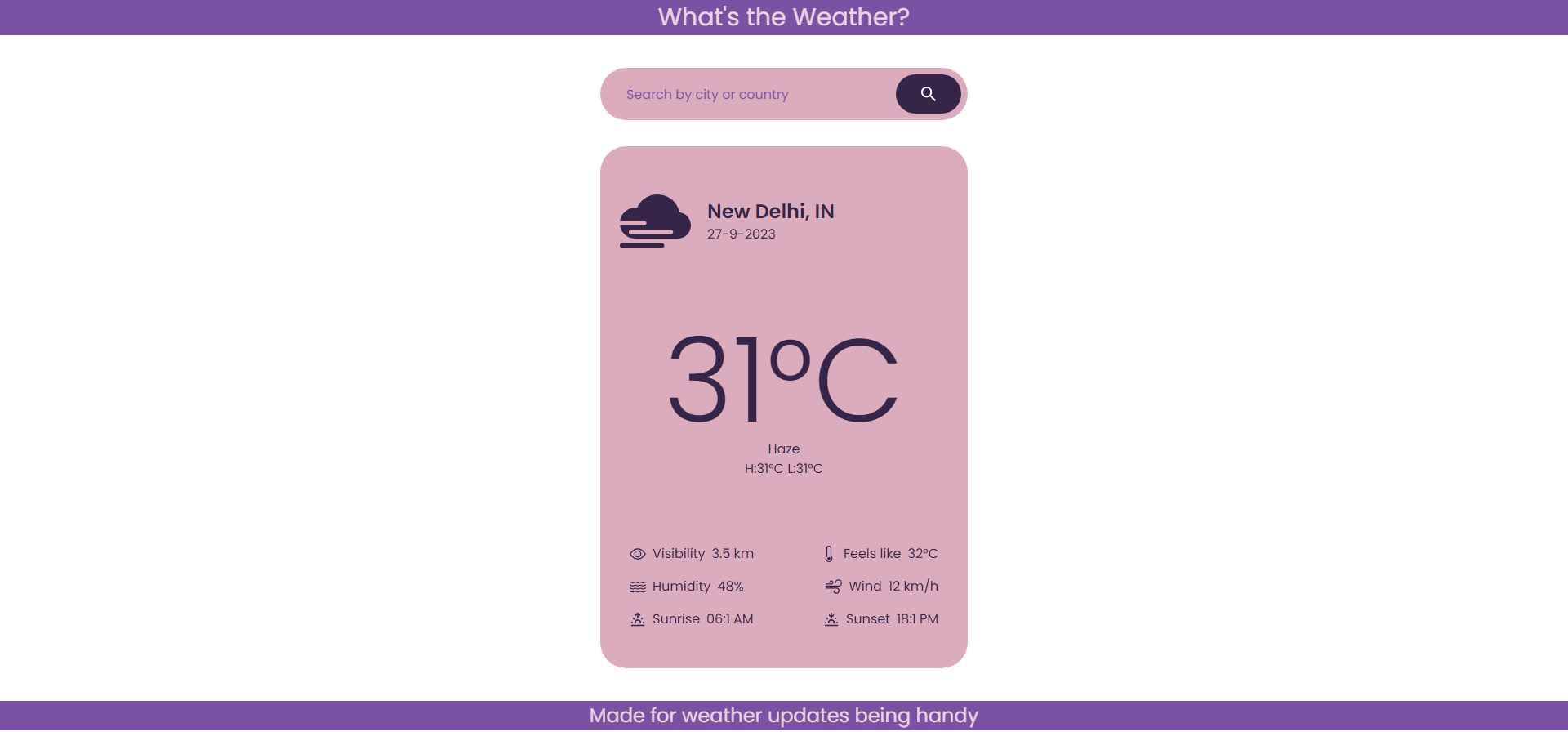 GitHub - Shweta200126/WeatherApp: A weather app made with ReactJS and ... GitHub - Shweta200126/WeatherApp: A weather app made with ReactJS and ...