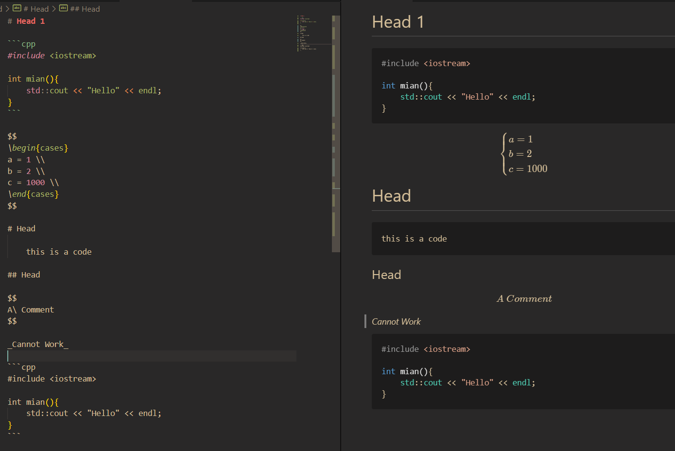 行间 latex 导致后续高亮失效 · Issue #1029 · yzhang-gh/vscode-markdown · GitHub