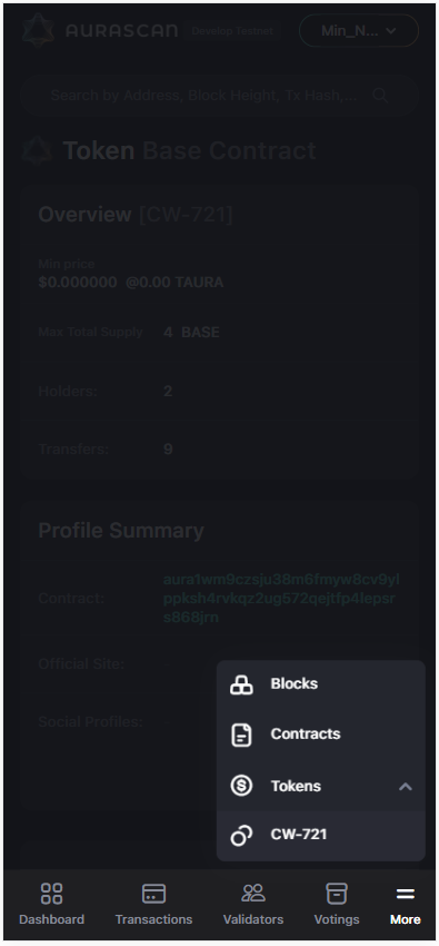 [Aurascan][Mobile] Menu Tokens · Issue #862 · aura-nw/aurascan · GitHub