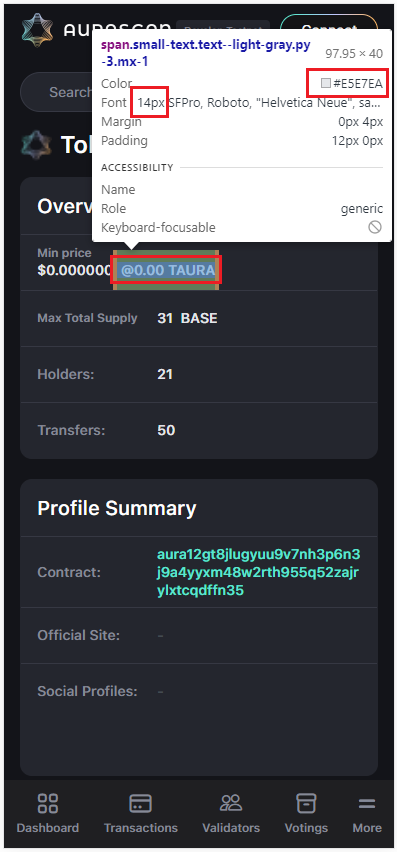 [Aurascan][Mobile][Token] Some issues update layout · Issue #893 · aura-nw/aurascan · GitHub