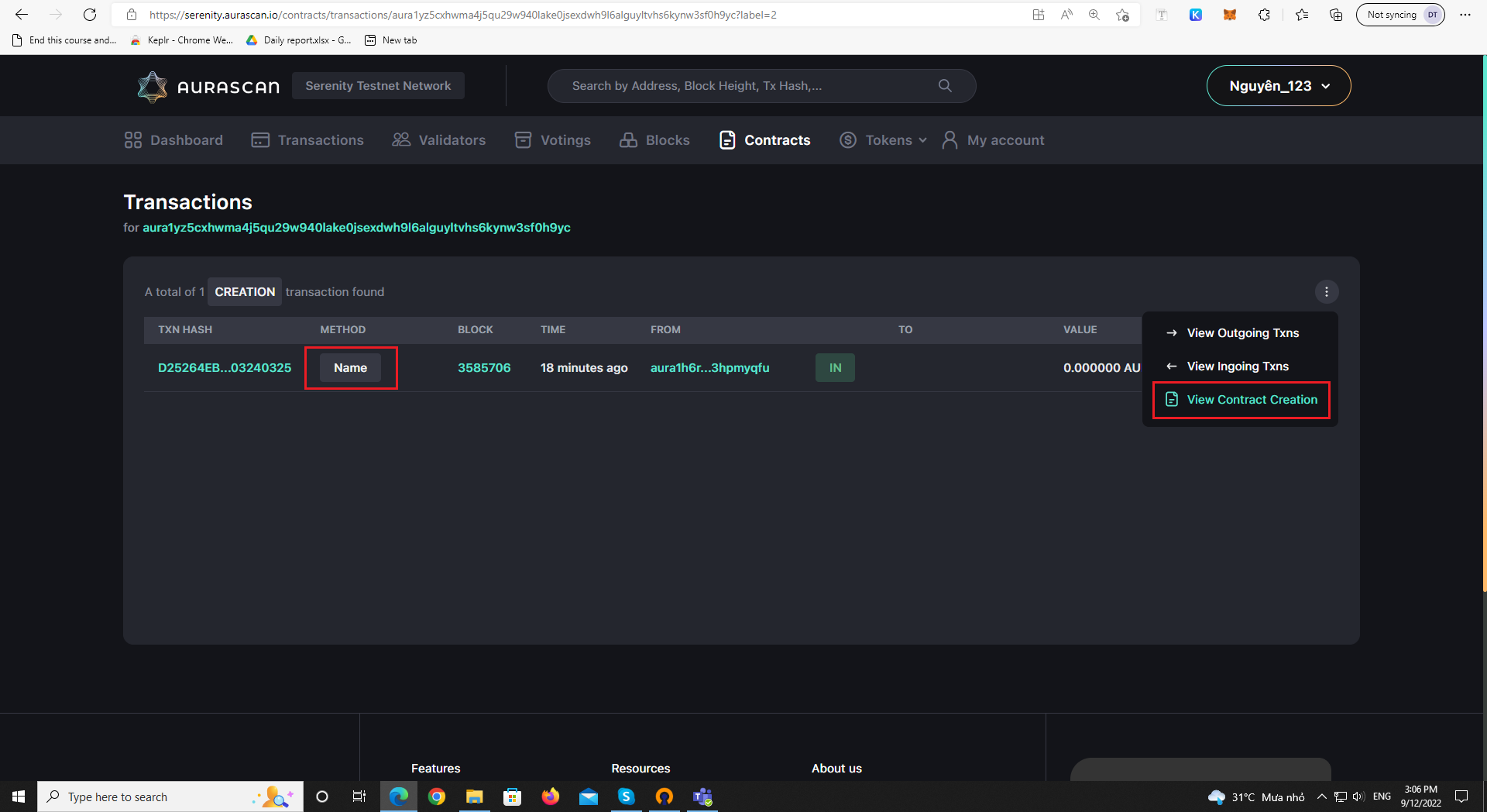 [Aurascan][ContractDetails][Transaction] Display incorrect transaction · Issue #986 · aura-nw ...