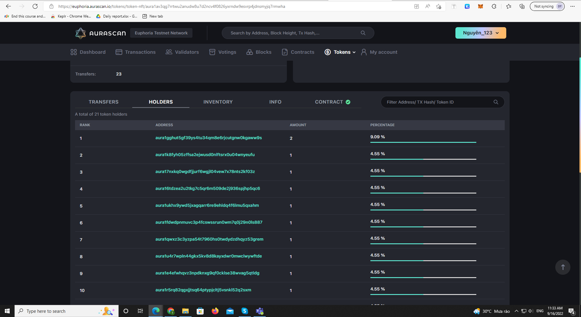 [Aurascan][Tokens][CW20][CW721] Display data incorrectly at Holders tab · Issue #825 · aura-nw ...
