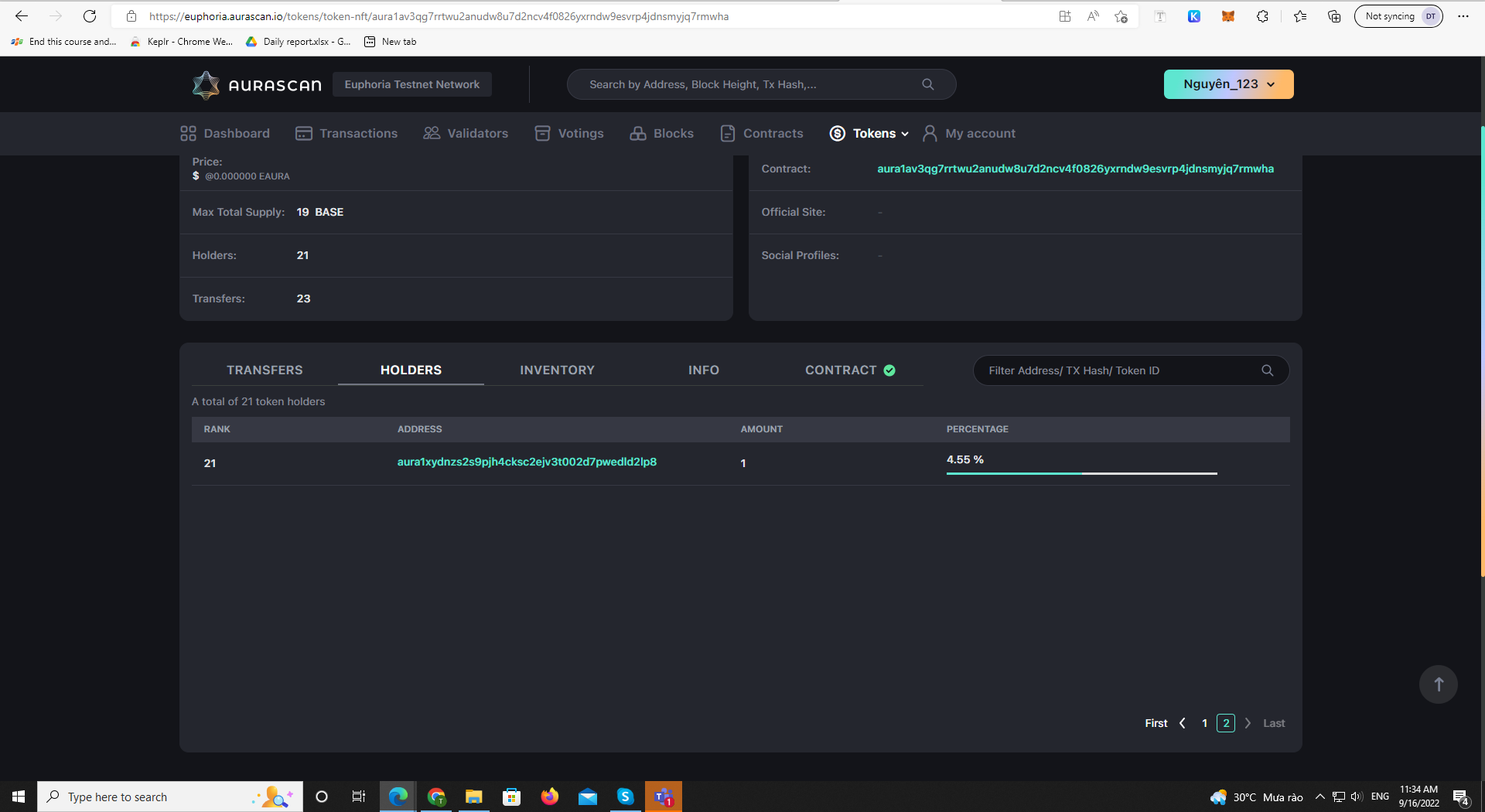 [Aurascan][Tokens][CW20][CW721] Display data incorrectly at Holders tab · Issue #825 · aura-nw ...