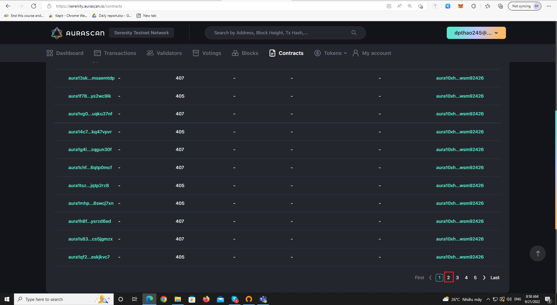 [Contract] Search for Address/ Creator address/ Code ID in Contracts list · Issue #1024 · aura ...