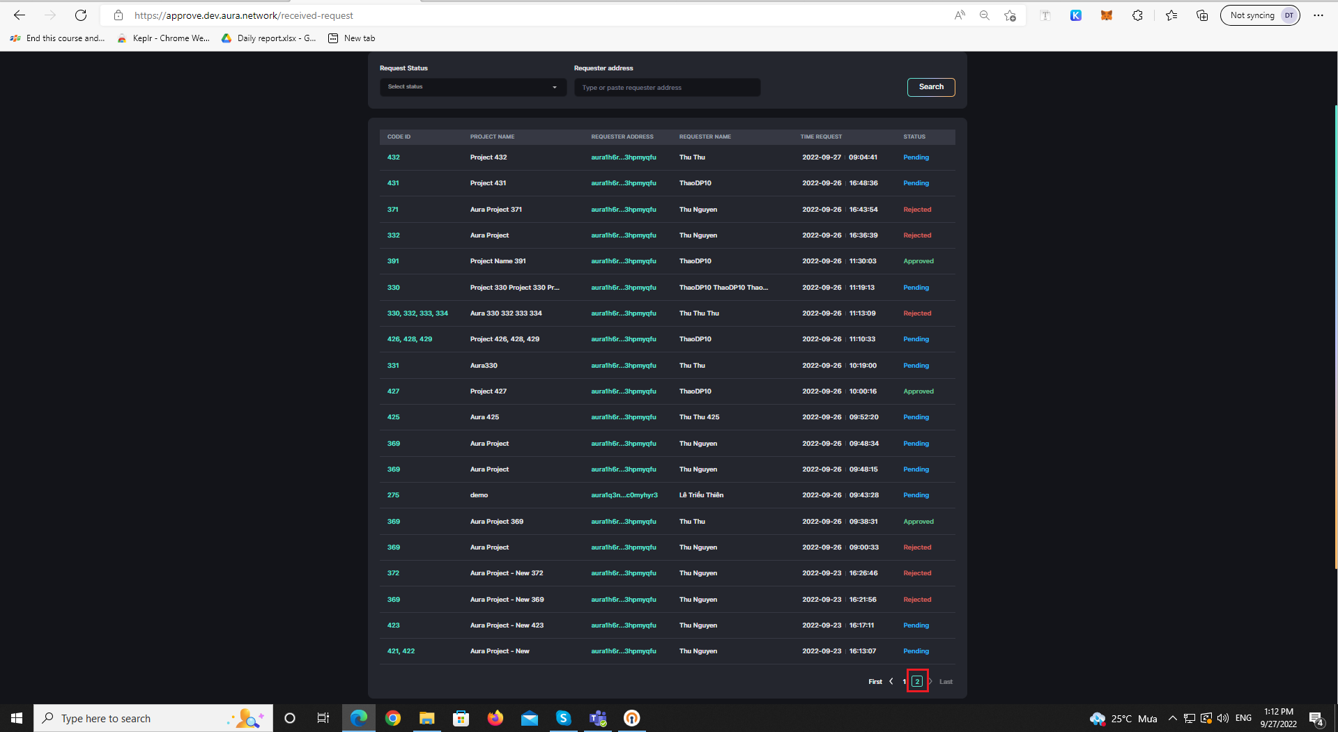 [Approve][Received Request List] Lỗi phân trang · Issue #1072 · aura-nw/aurascan · GitHub