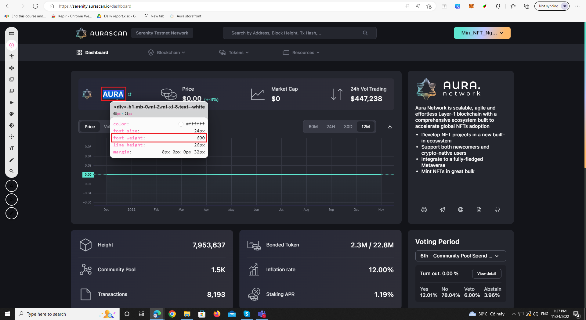 [Aurascan] Improve dashboard · Issue #1233 · aura-nw/aurascan · GitHub